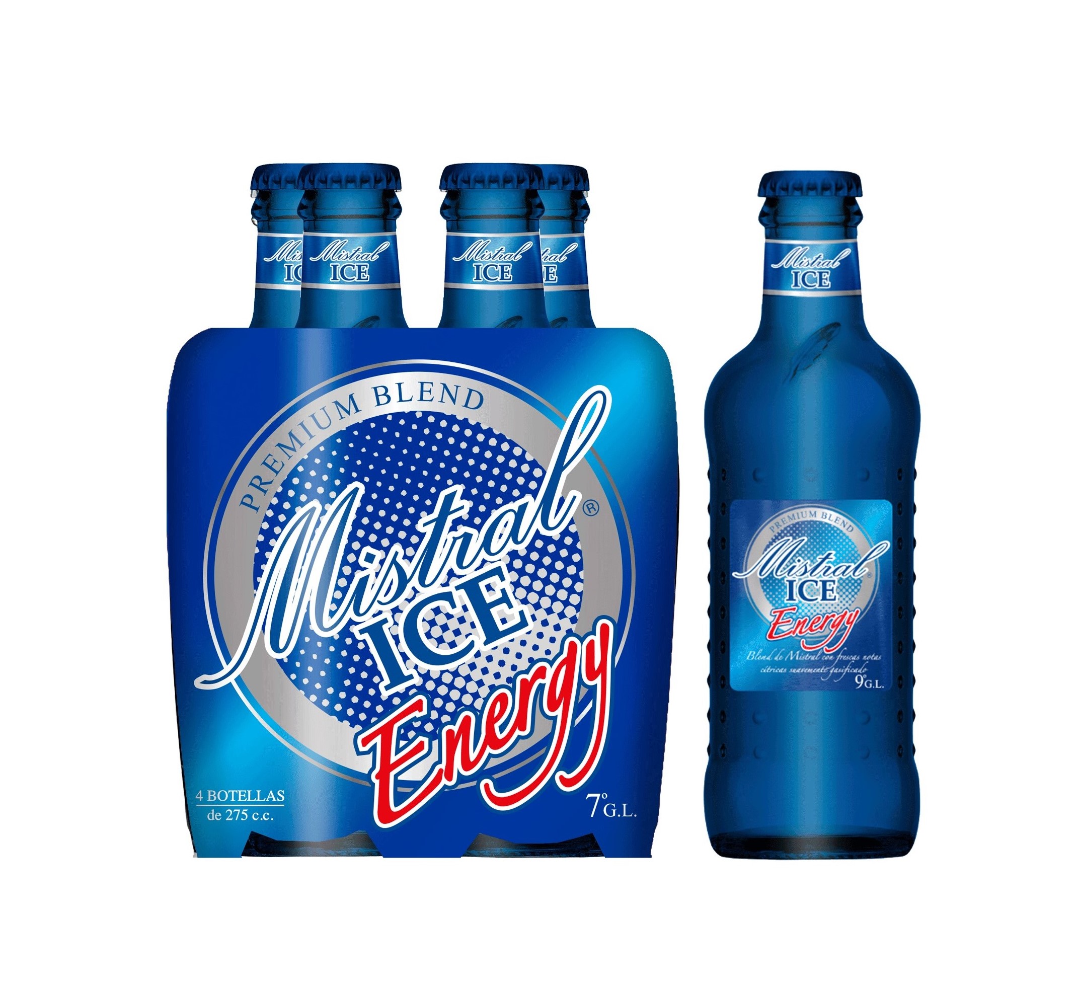 Mistral Ice Energy 7%, 275ml, 4 Pack Bottles - Pis & Co Limited